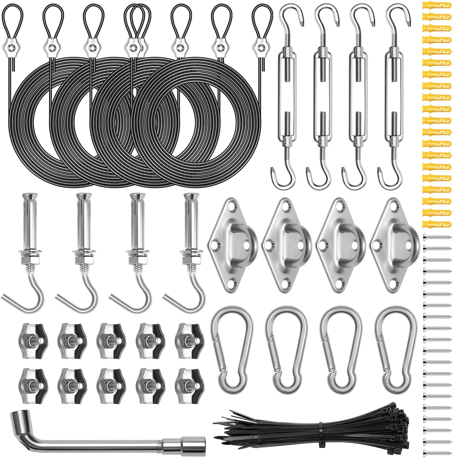Amazon.com: 121P Sun Shade Sail Hardware Kit, Windspeed Heavy Duty Sun ...