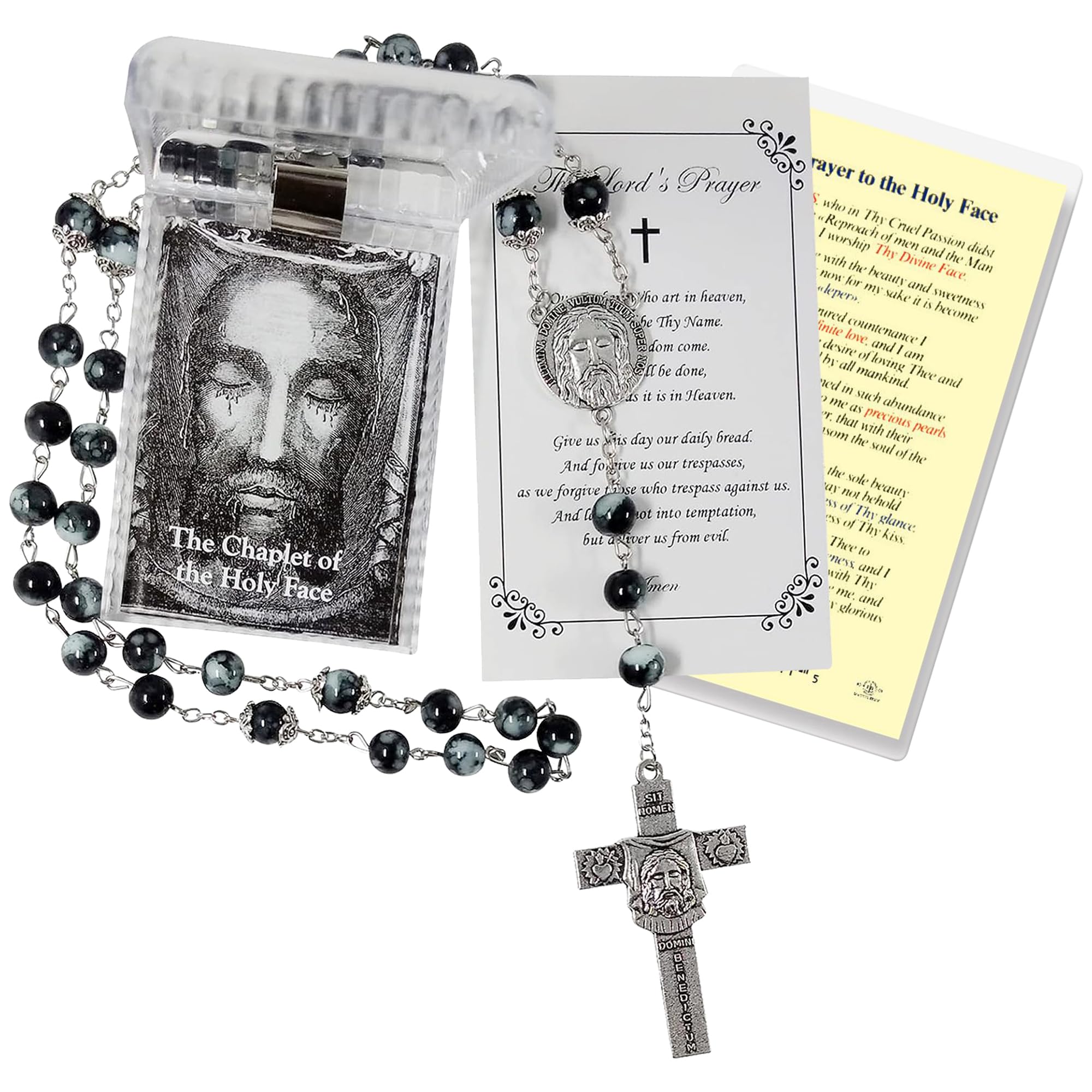 Amazon.com: Chaplet of The Holy Face of Jesus - Holy Face Prayer Card ...