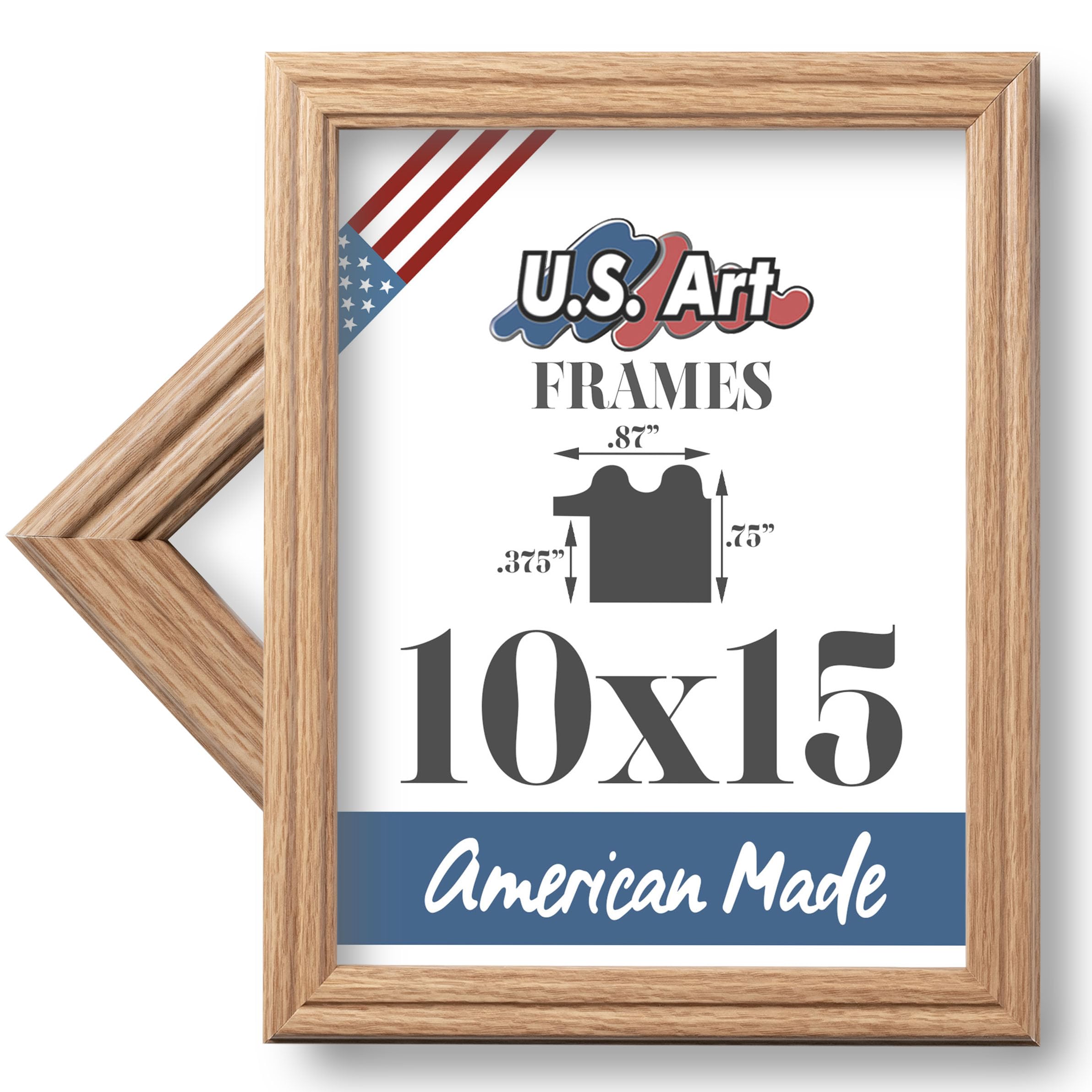 Amazon.com - US Art 10x15 Natural Oak 0.75 in Wooden Photo Picture ...