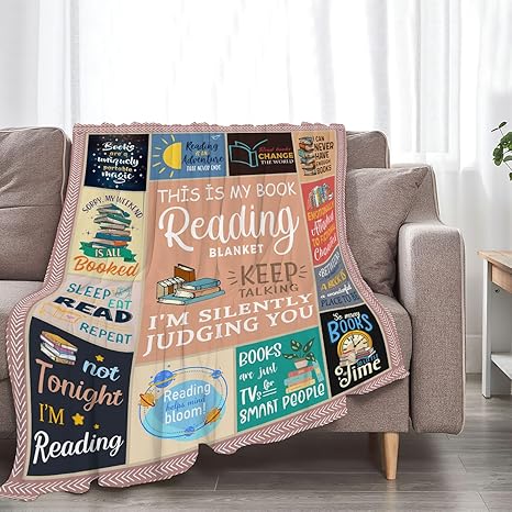 Amazon.com: Book Blanket Reading Decor Throw Blanket Comfy Plush ...