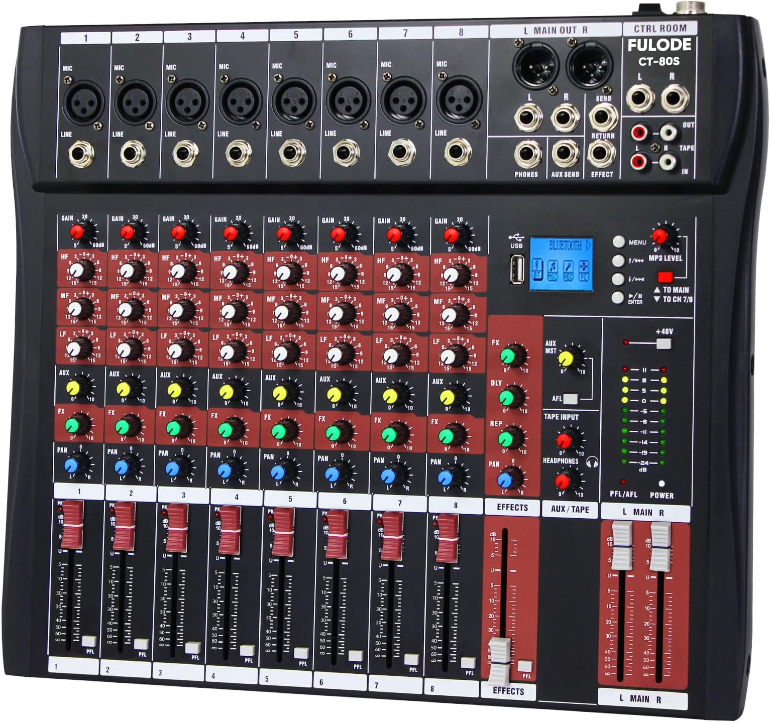 Amazon.com: NEW BAXS Professional Audio Mixer,6 Channel Audio Interface ...
