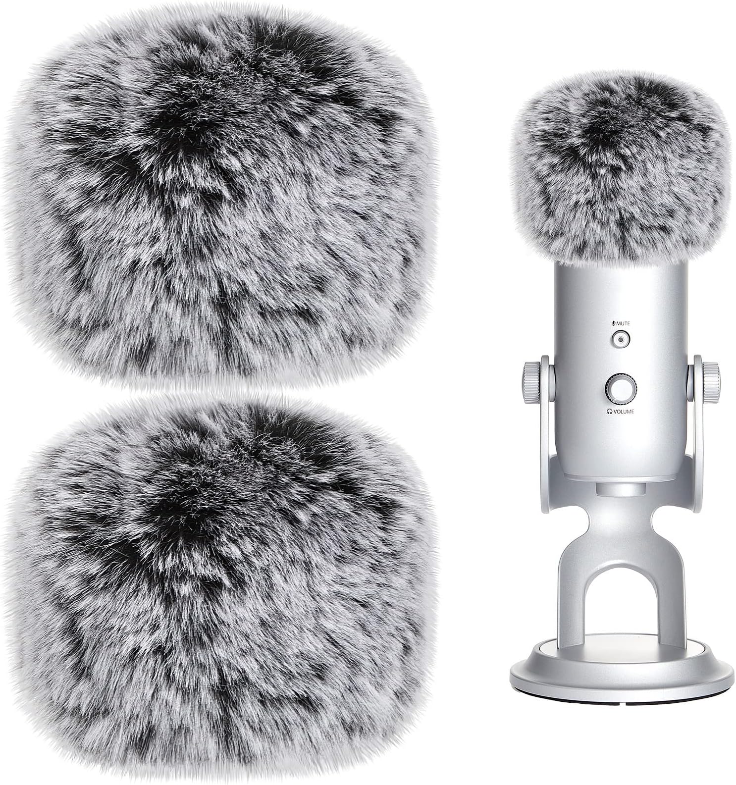 Amazon.com: Nezyo 2 Pcs Microphone Furry Windscreen Wind Muff Furry ...