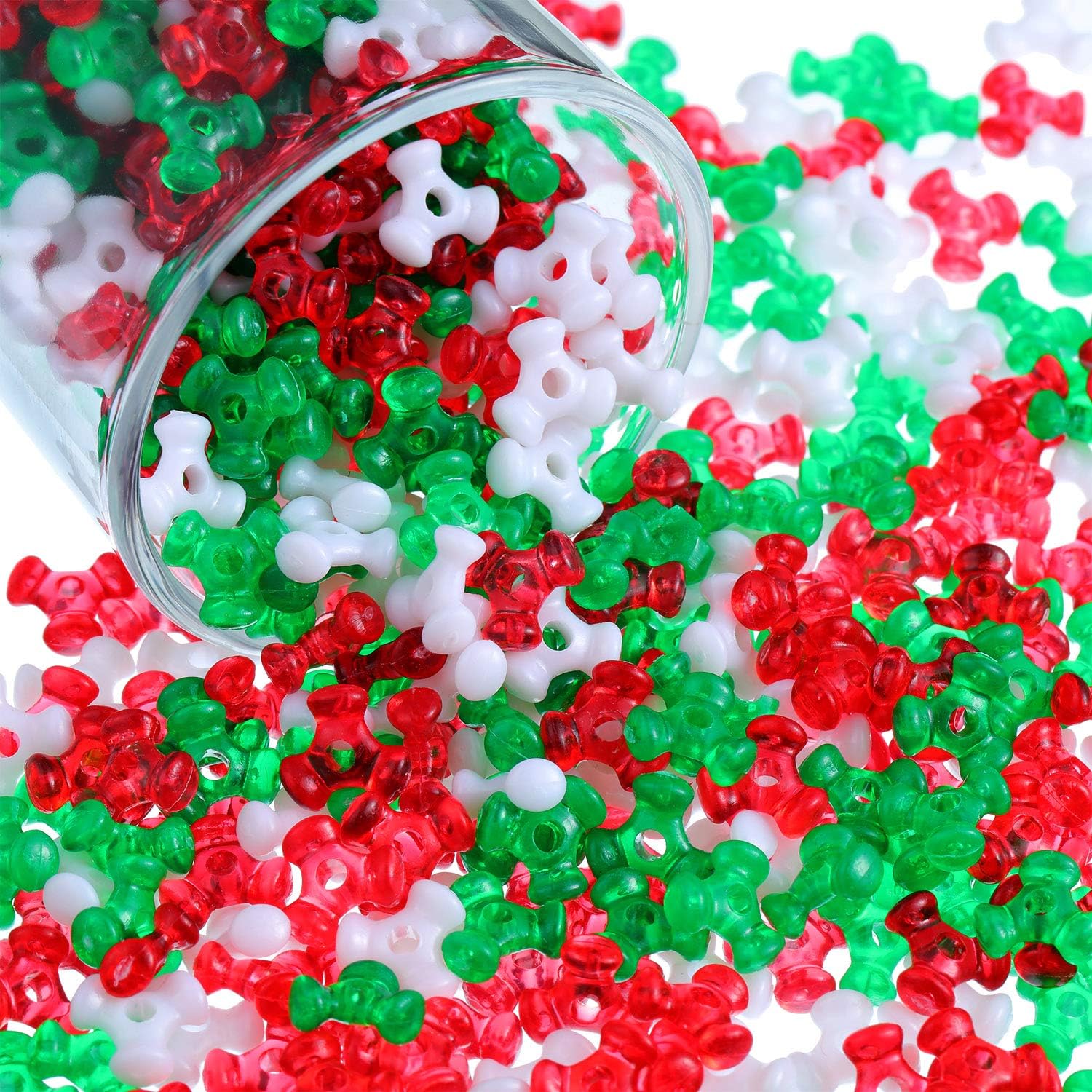 Amazon.com: 2000 Pieces Christmas Tri-Shaped Beads Plastic Tri Beads ...