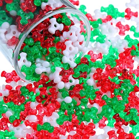 Amazon.com: Christmas Red Tri-Shaped Beads (1,000 Beads) : Arts, Crafts ...