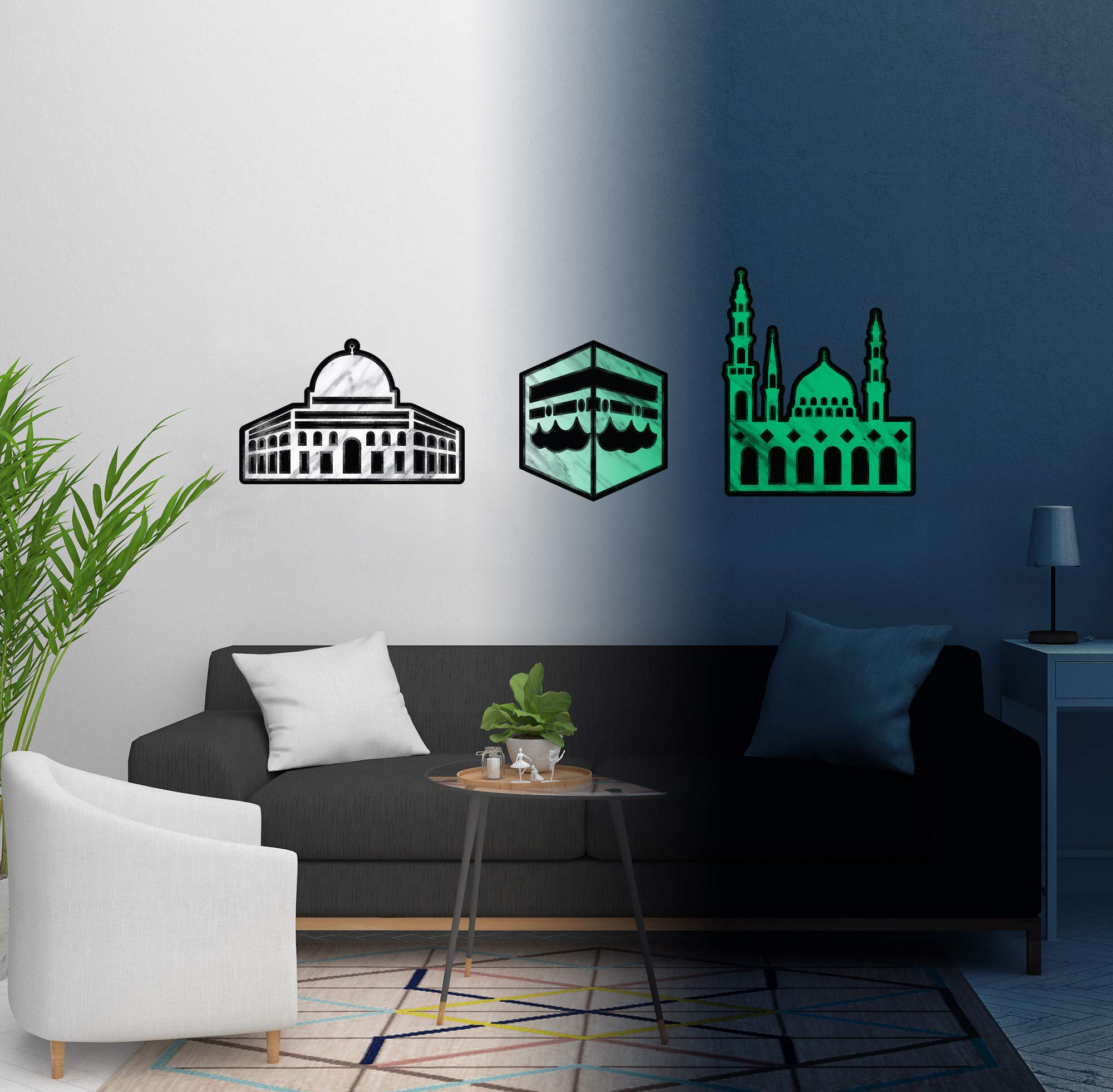 Glownoor Islamic Wall Art Decal Vinyl Stickers Kaaba Mecca Madina ...