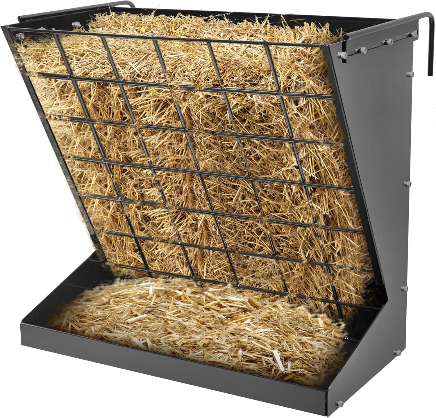 Amazon.com: Wall Mount Hay Rack, Heavy-Duty Galvanized Metal 2 in 1 Hay ...