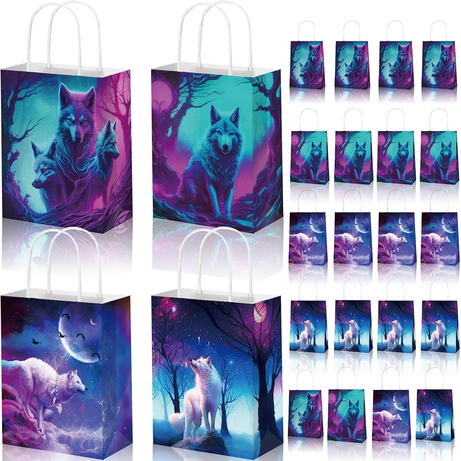 Amazon.com: Bolsome 16Pcs Wolf Party Paper Gift Bags Wolf Candy Bags ...
