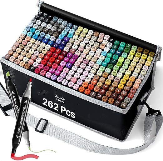 Amazon.com: Sayglossy 262 Colors Alcohol Markers Brush Tip Art Marker ...