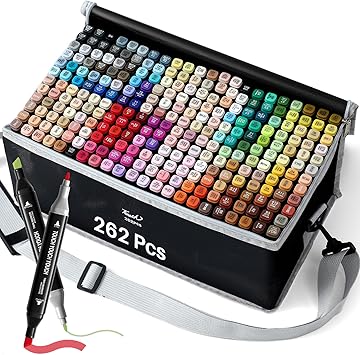 Amazon.com: Sayglossy 262 Colors Alcohol Markers Brush Tip Art Marker ...