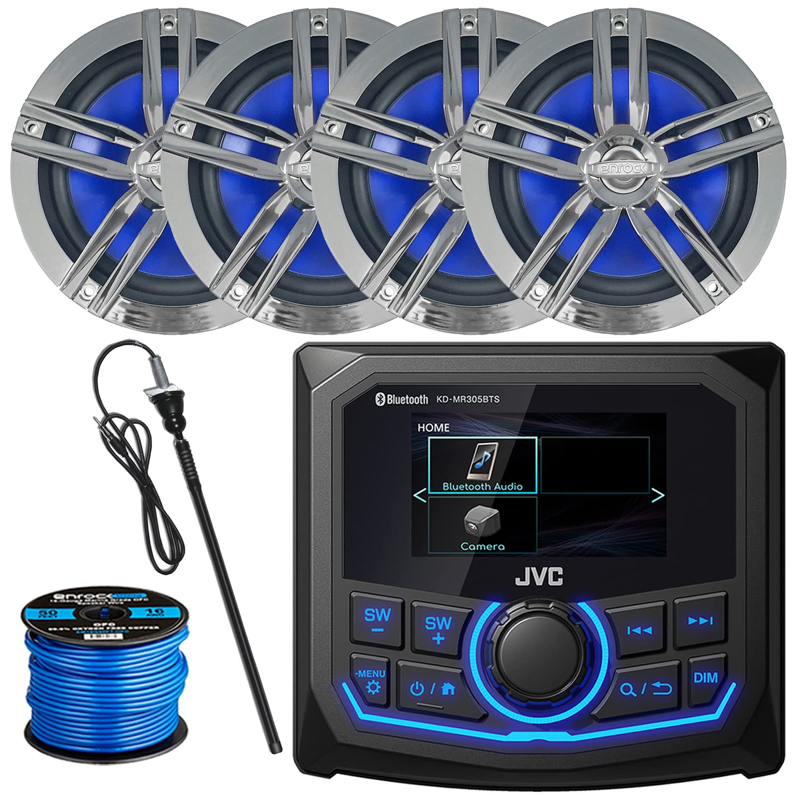 Amazon.com: JVC 2.7" LCD Display Marine Bluetooth AM/FM/WB Receiver, 4X ...