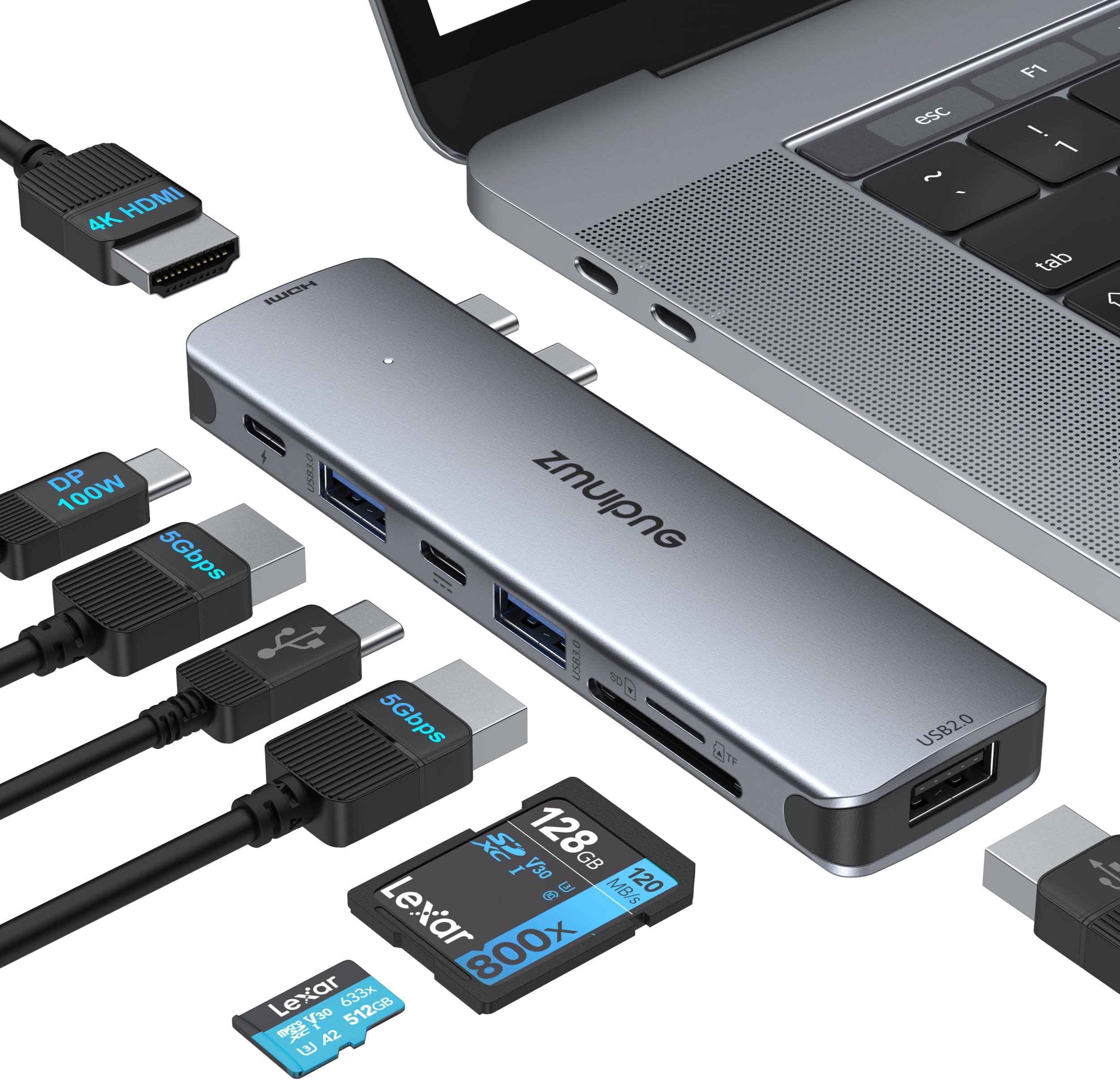 USB C Adapter for MacBook Pro, MacBook Air Adapter Multiport ...