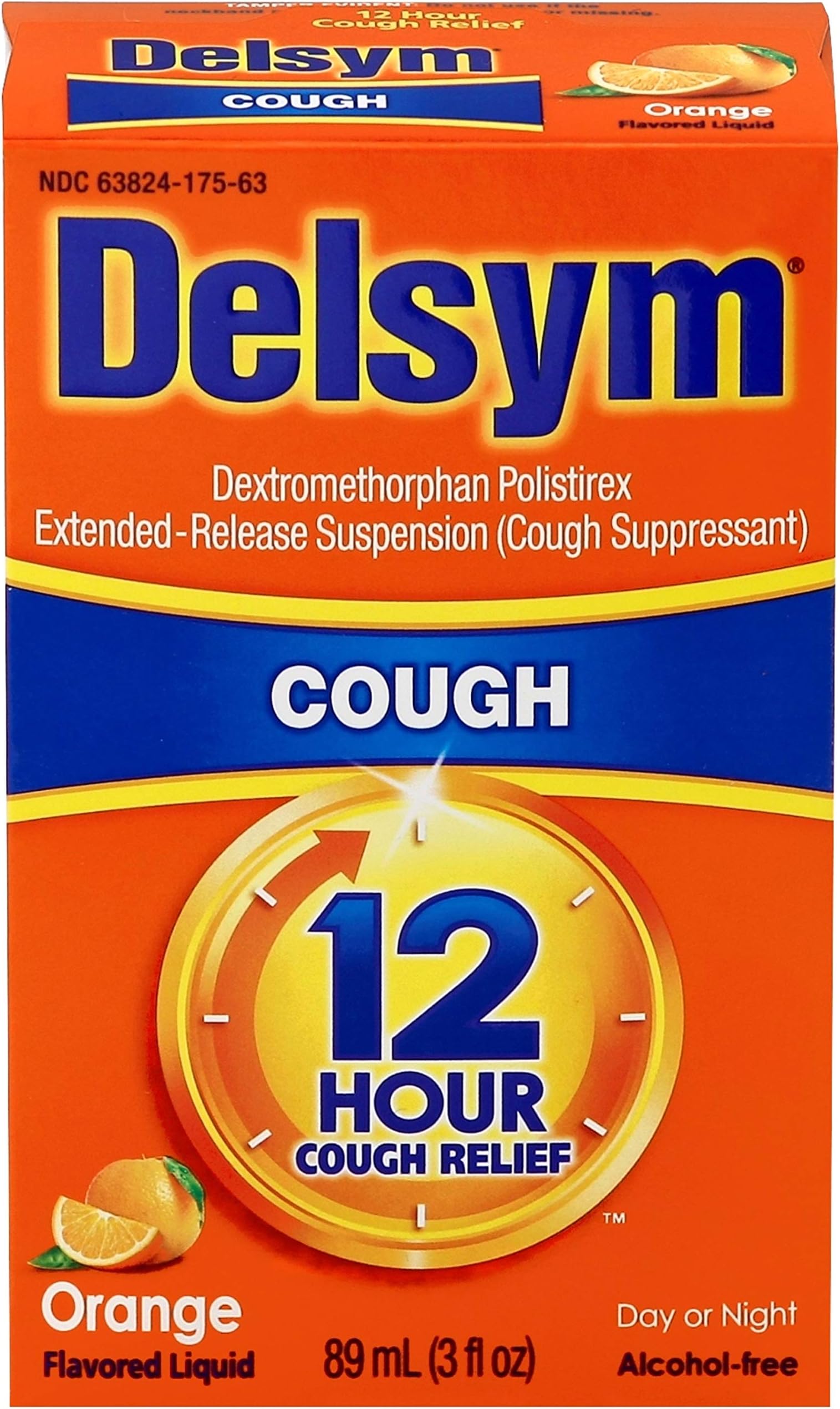 Amazon.com: Delsym 12 Hour Cough Relief Liquid- Day Or Night, Orange ...
