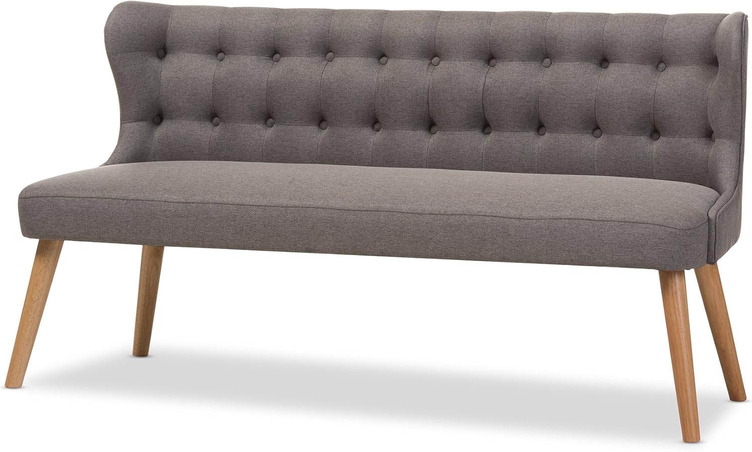 Amazon.com: Baxton Studio Parisa Grey Fabric & Natural Wood Finishing 3 ...