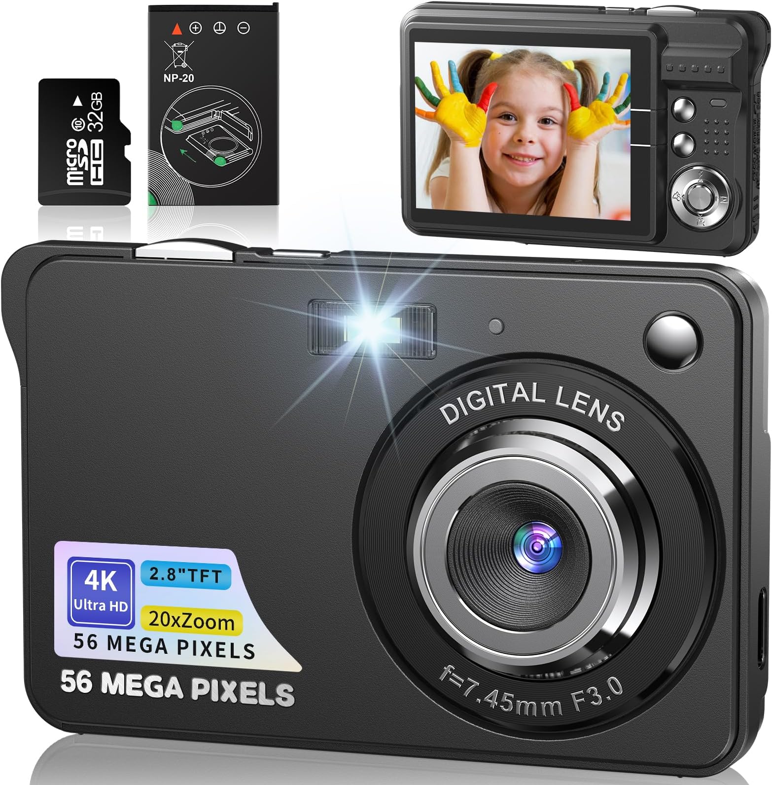 4K 64MP FHD Appareil Photo Numérique 18X Zoom Digital Camera Appareil ...