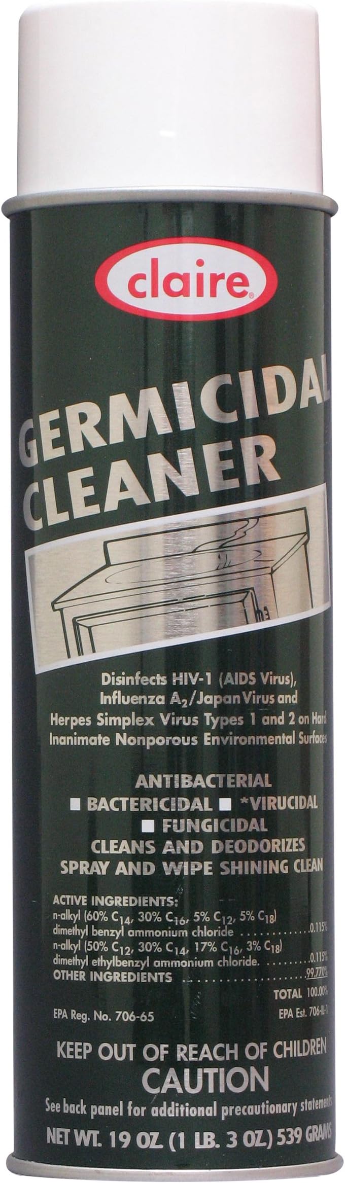Amazon.com: Claire CL873 Germicidal Foaming Cleaner and Disinfectant ...