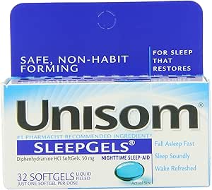 Amazon.com: Unisom SleepGels, 32 Count (Pack of 2) : Health & Household