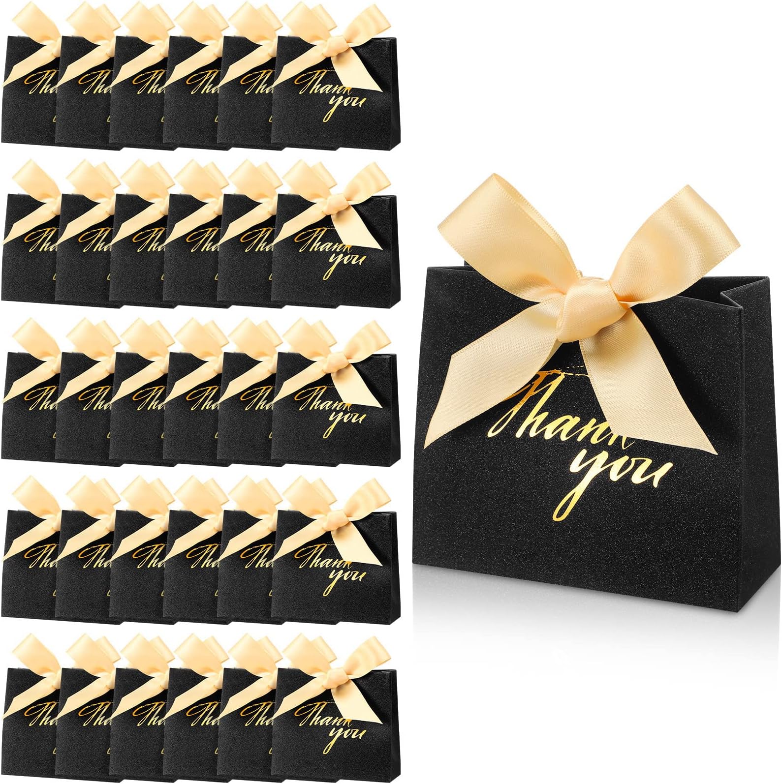 Amazon.com: 32 Pack Small Thank You Gift Bags with Rose Gold Bow Ribbon ...