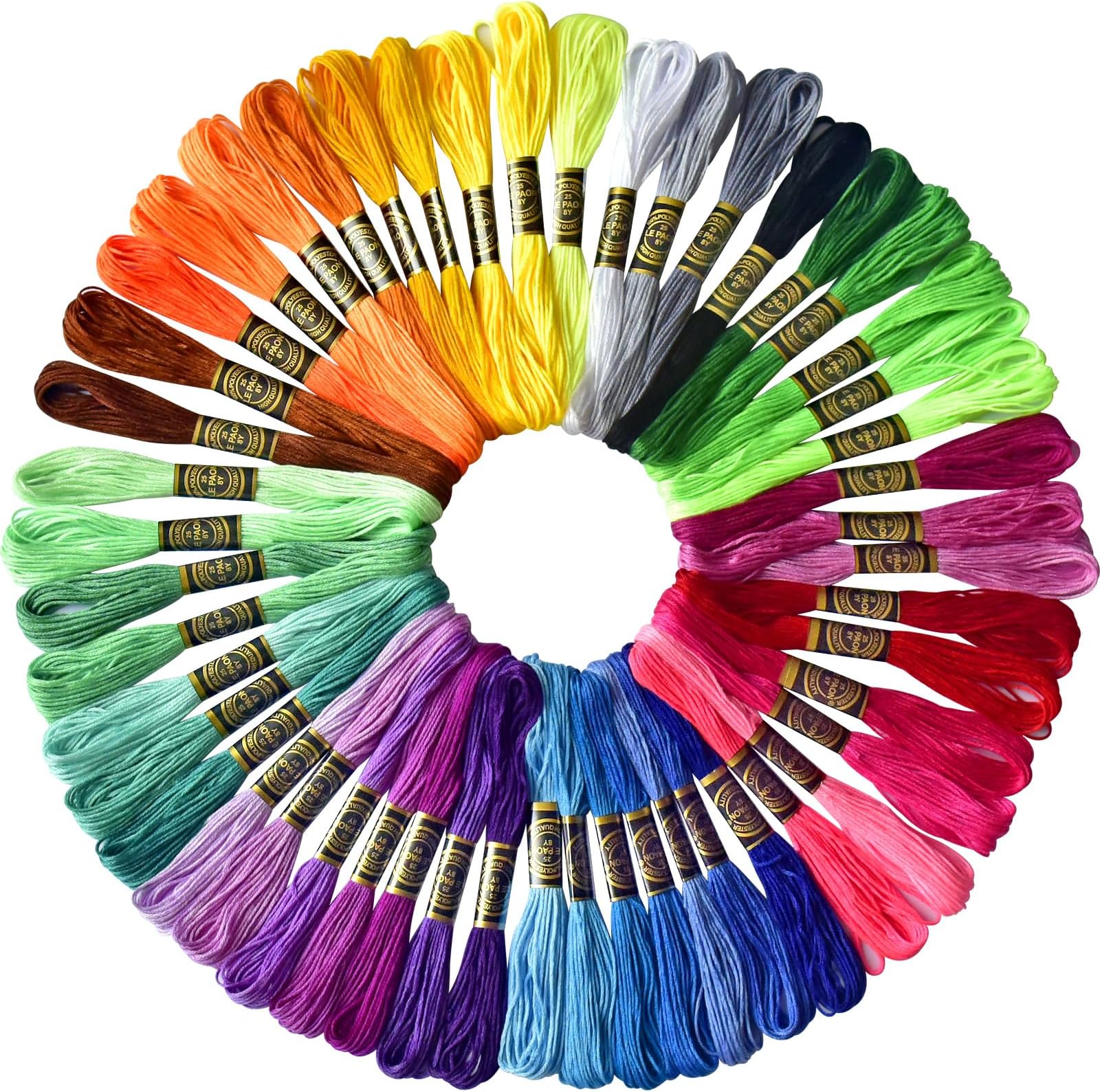 Amazon.com: 122 skeins Embroidery Floss - Embroidery Thread ...