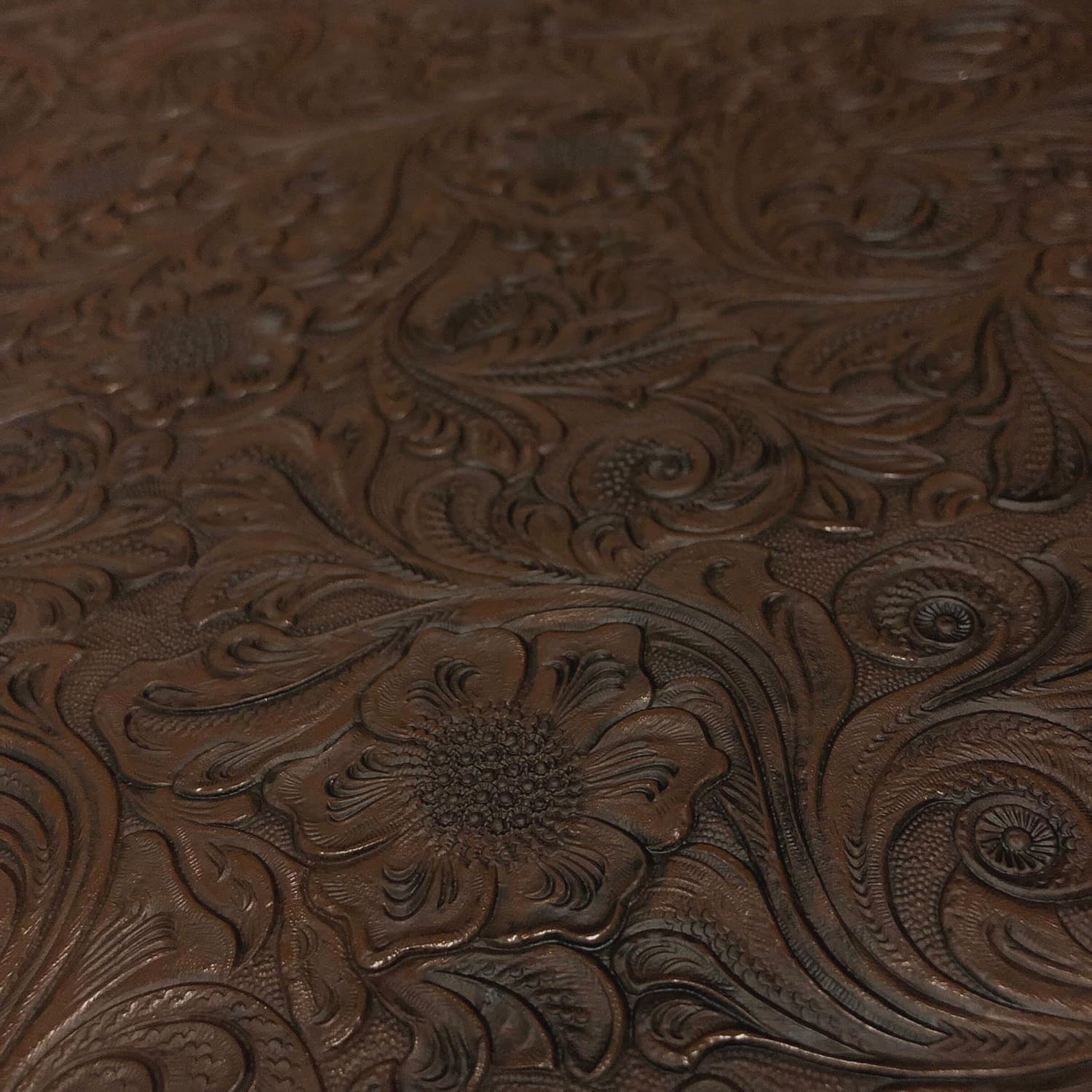 Amazon.com: Tooled Faux Leather Western Cowboy, Floral Embossed Vinyl ...