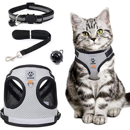 Cat Harness and Lead Set, Adjustable Cat Harness Escape Proof Cat ...