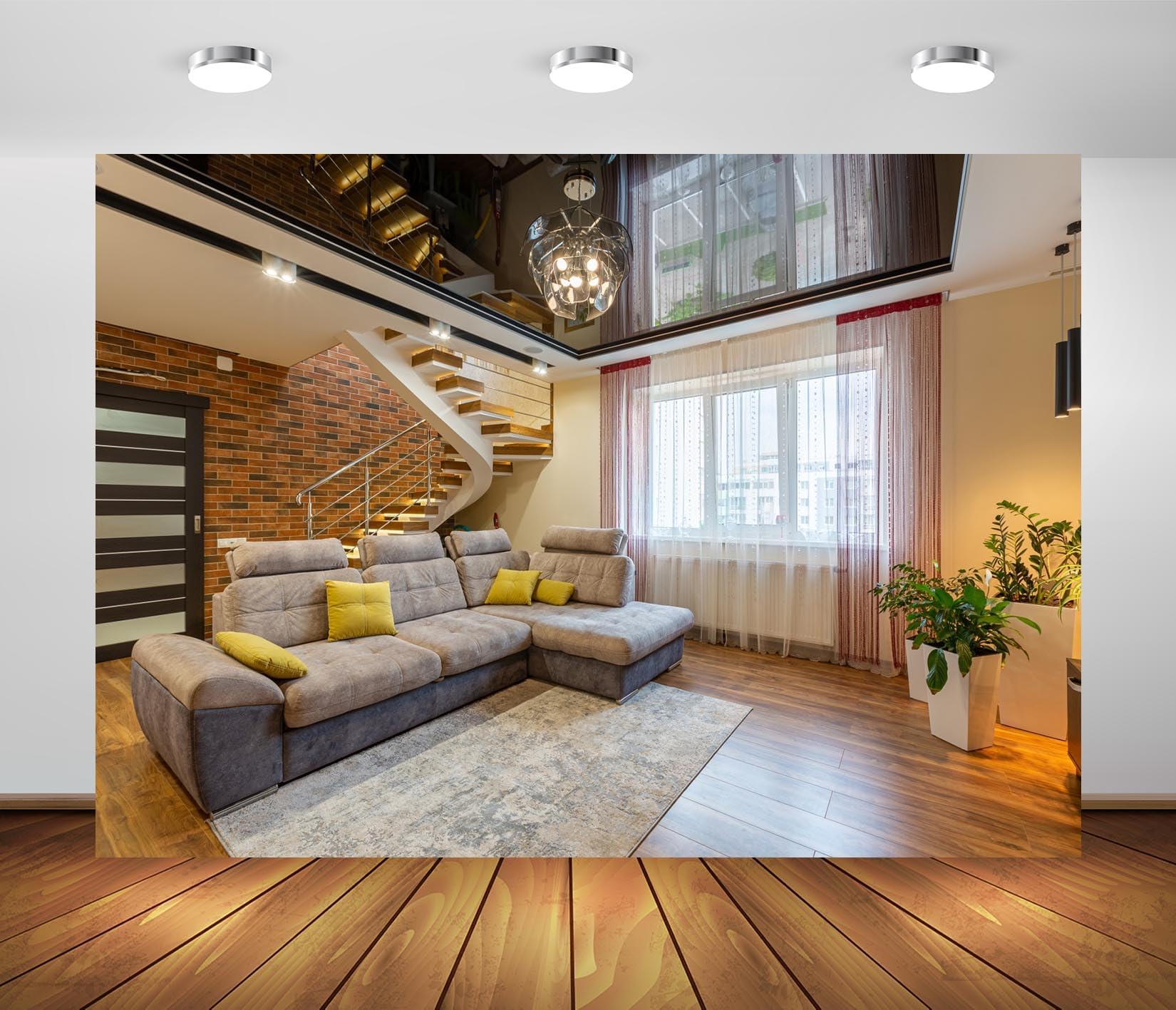 Amazon.com : BELECO 7x5ft Fabric Apartment Living Room Backdrop Modern ...