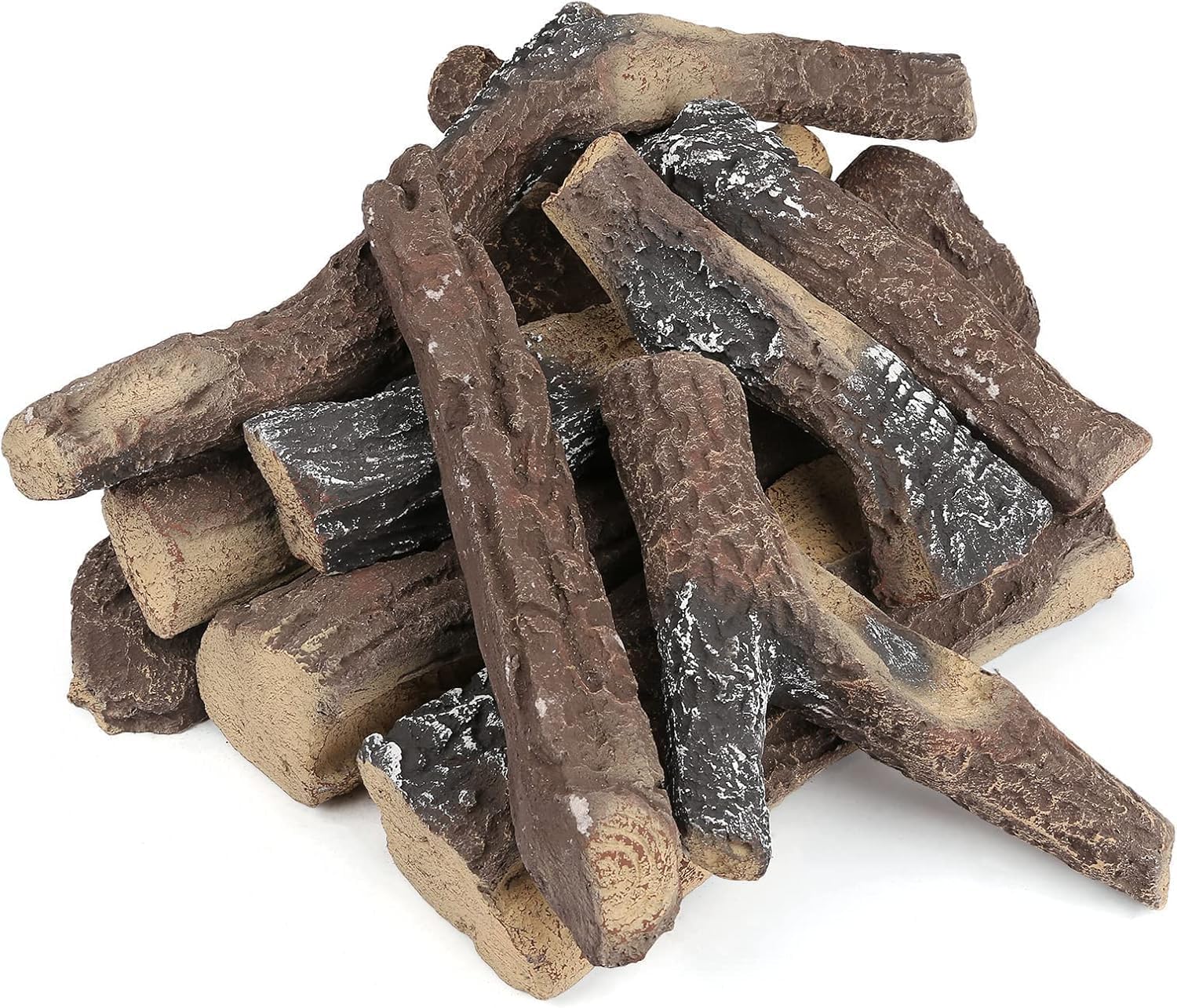 Amazon.com : Gas Fireplace Logs 10pcs Fake Fireplace Logs Faux Electric ...