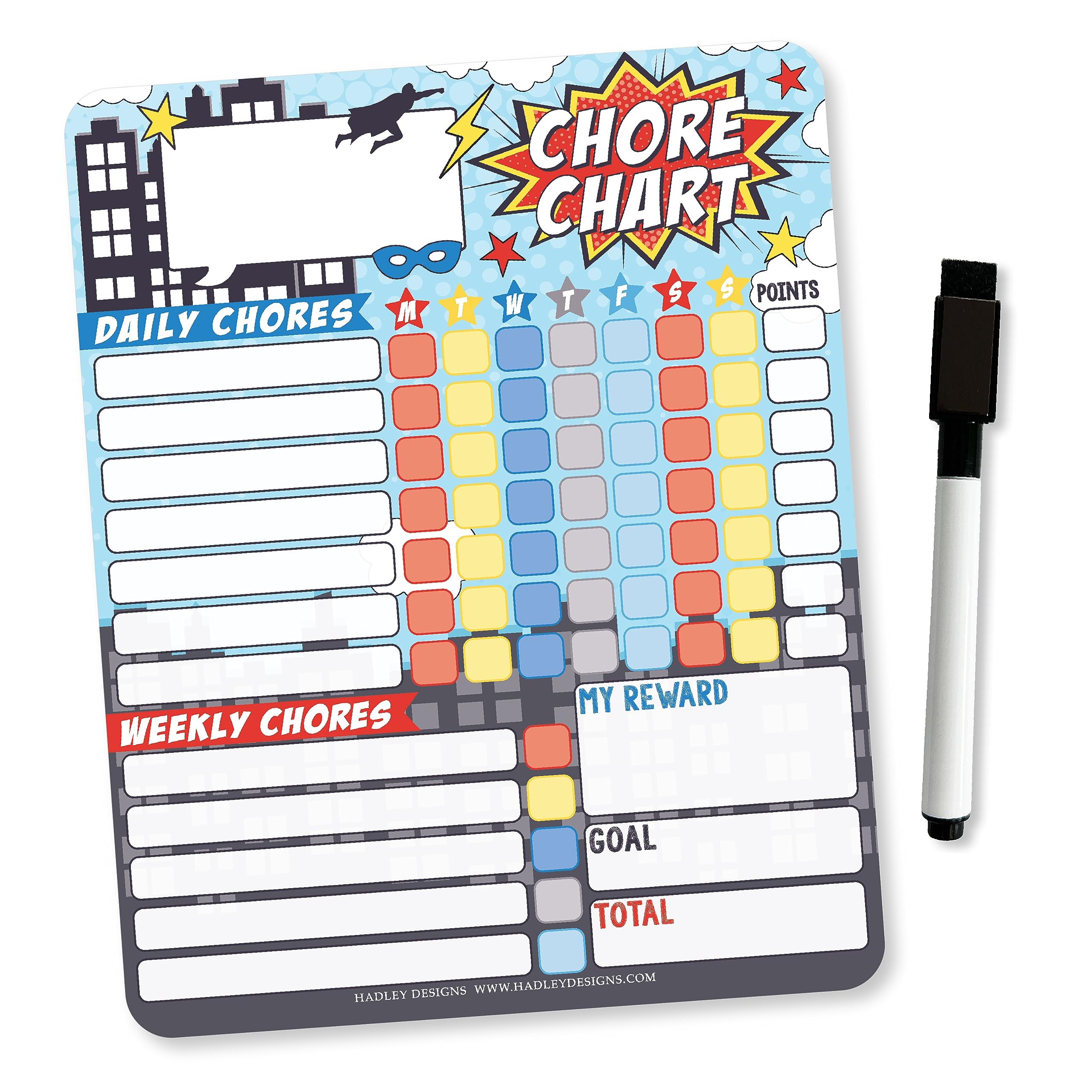 Snapklik.com : Hadley Designs Superhero Magnetic Chores Chart For Kids ...