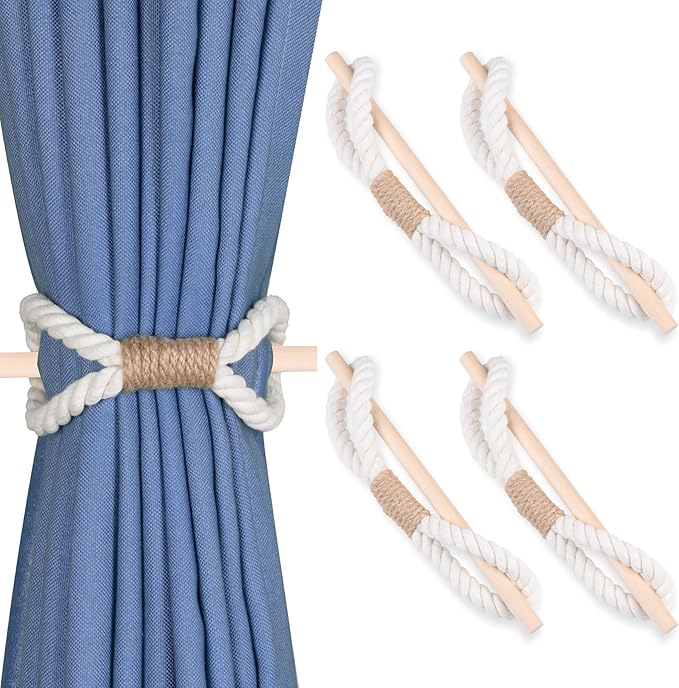 Amazon.com: OCIOLI 4 Pieces Boho Curtain Tiebacks Curtain Holdbacks ...