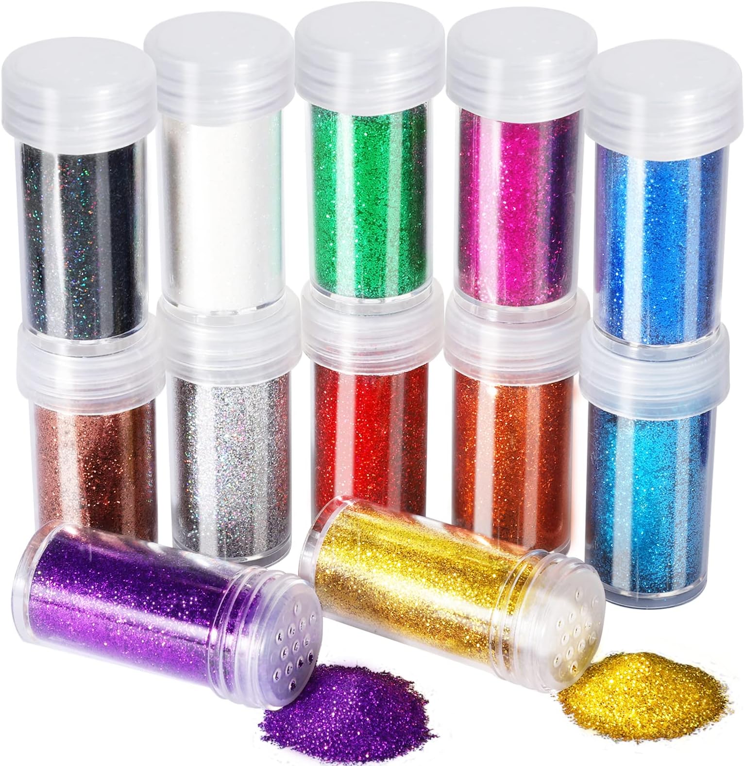 Amazon.com: TORC Extra Fine Glitter Shaker Jar Set 12 Colors, Glitter ...