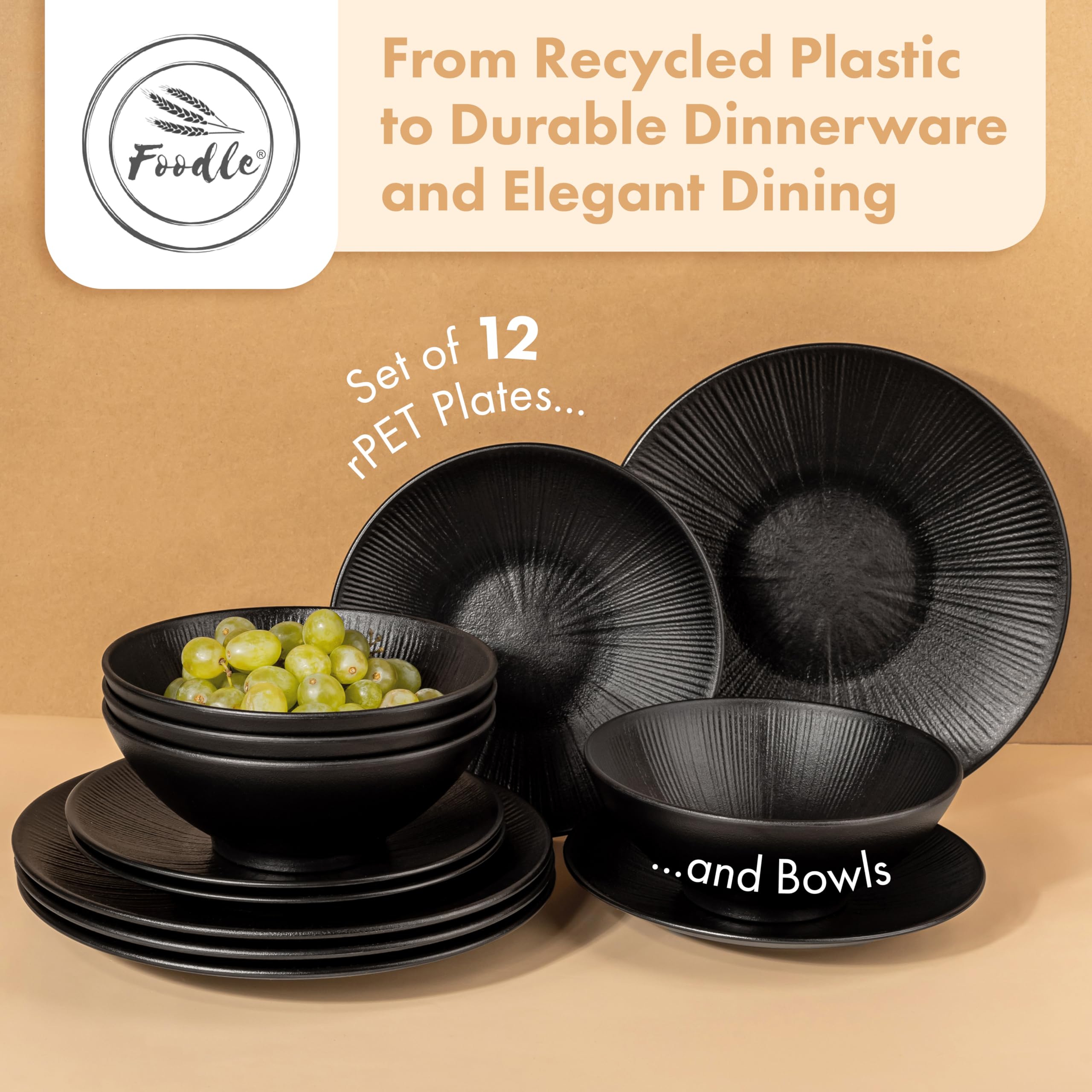 Snapklik.com : Reusable Plastic Dinnerware Set - Unbreakable, Microwafe ...