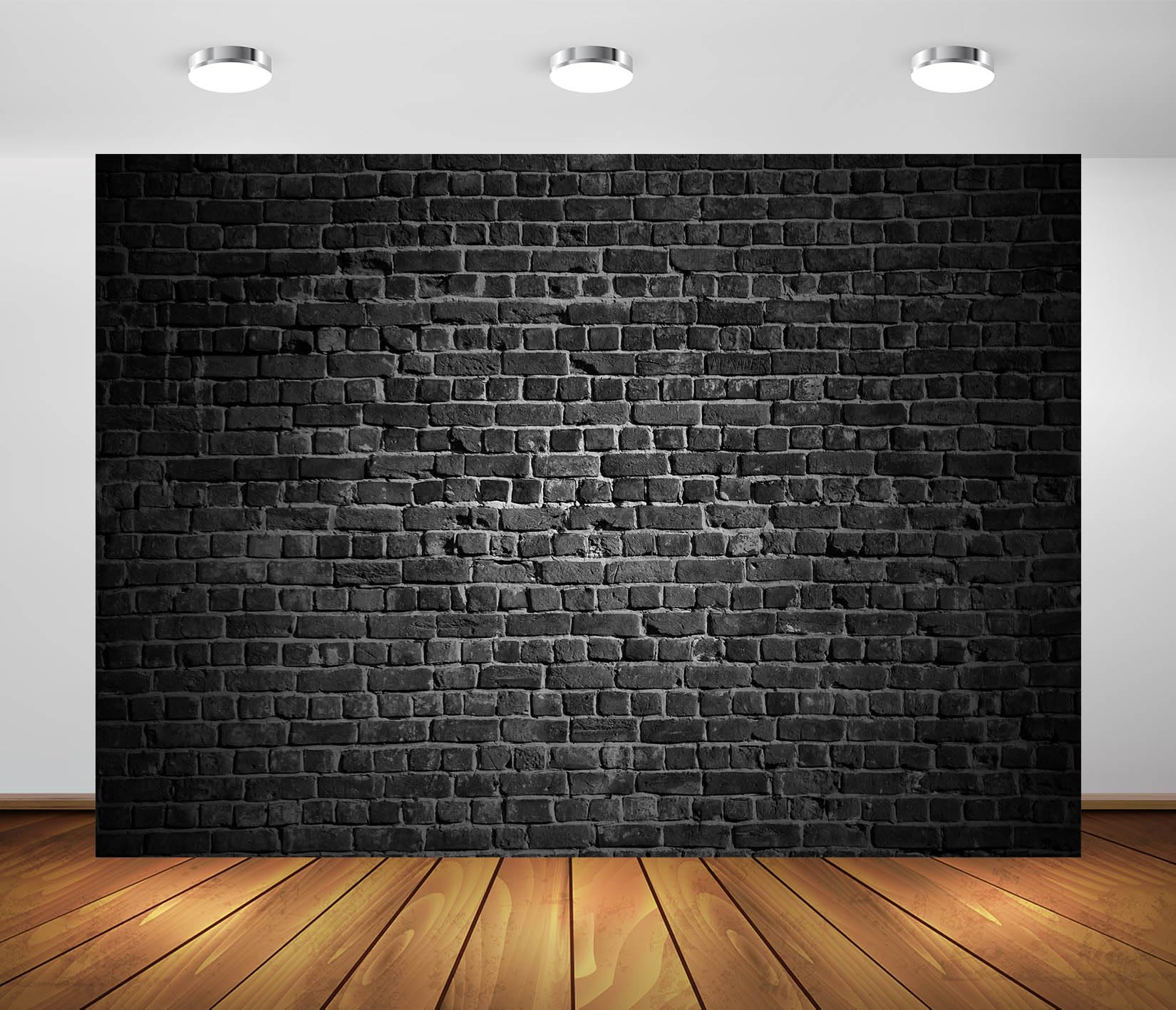 Buy BELECO 7x5ft Fabric Black Brick Wall Backdrop Vintage Stone Brick Black Wall Background ...