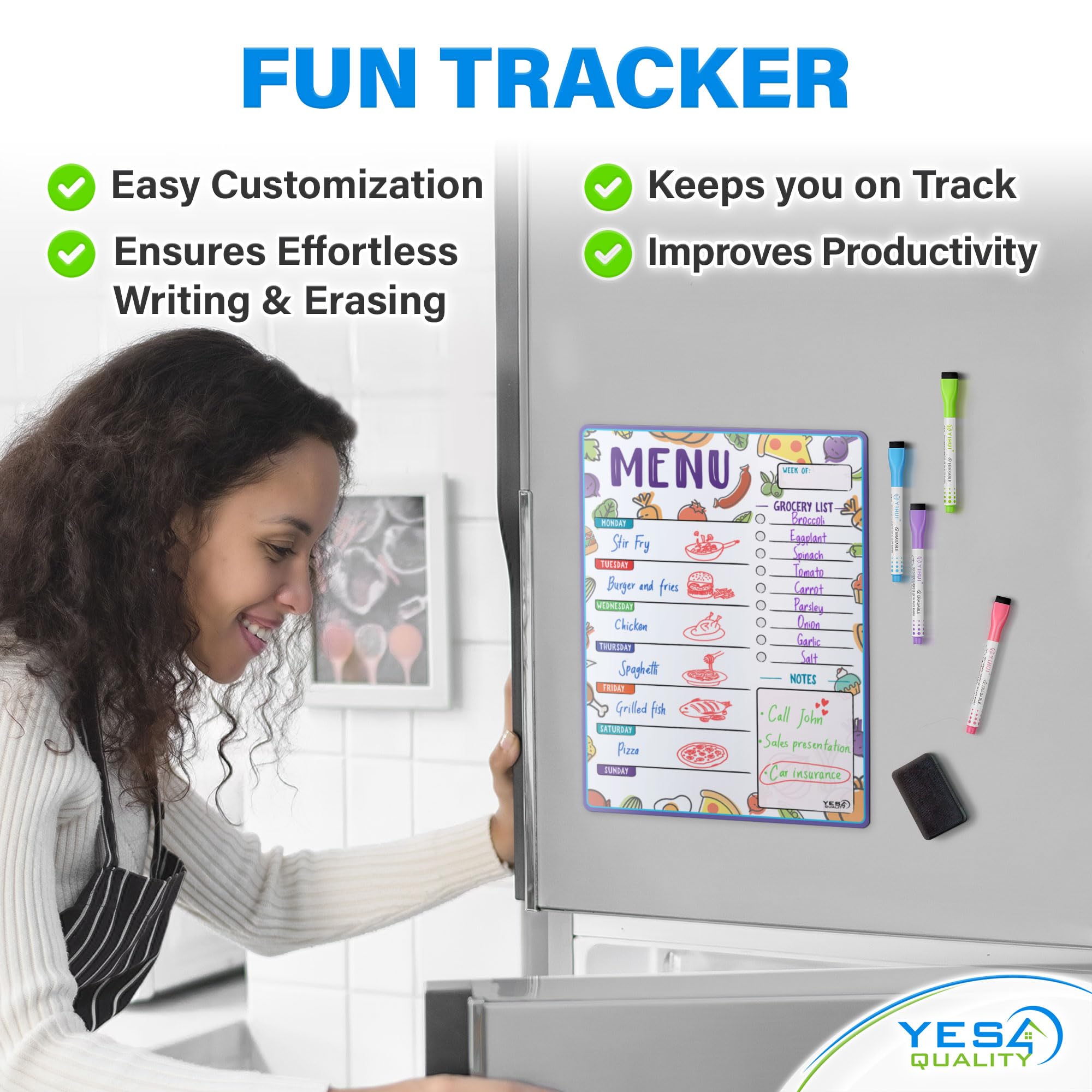 Magnetic Dry Erase Menu Board – 16×12, Fruit – Weekly Meal Planner ...