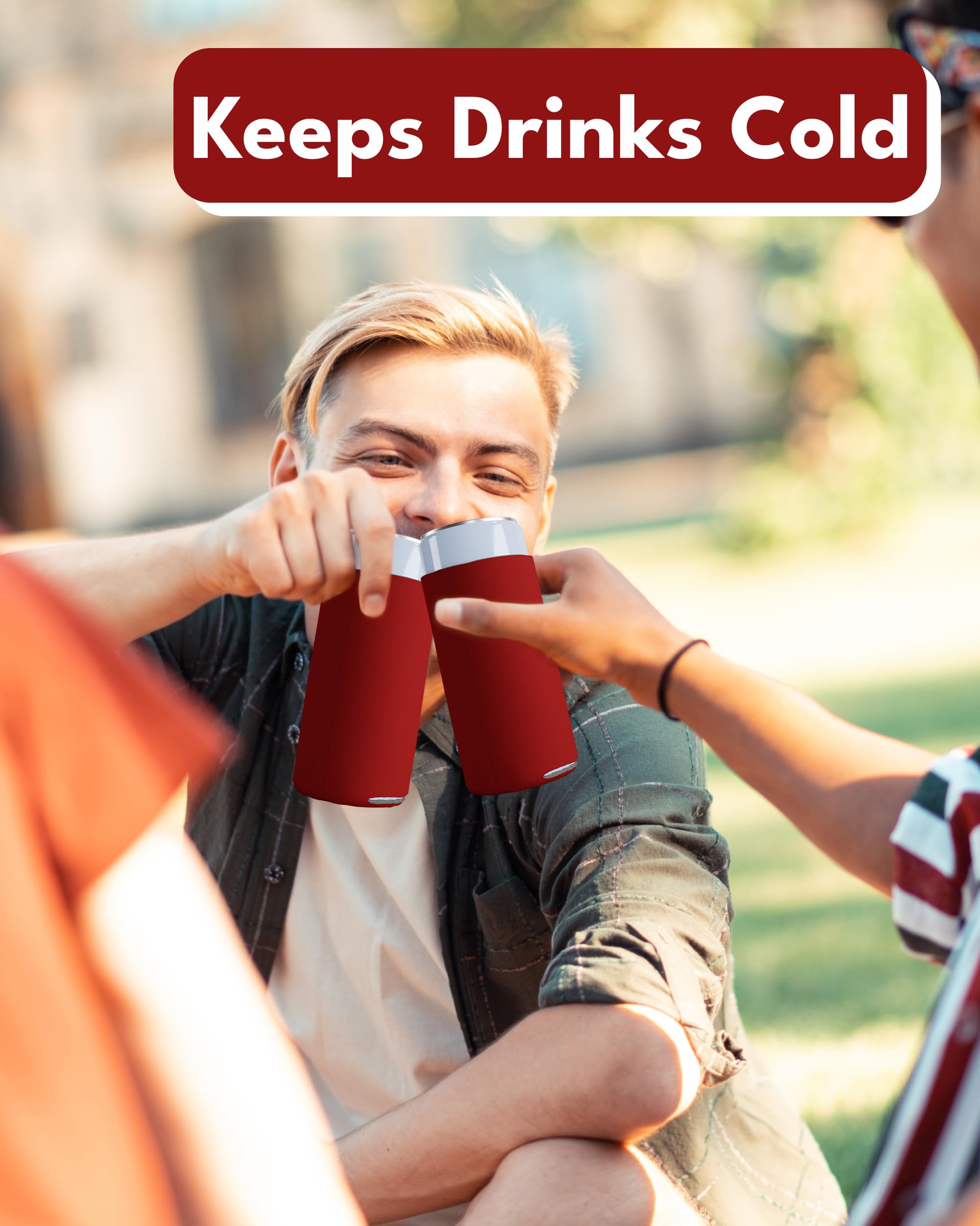 Snapklik.com : 25 Pack Red Blank Slim Can Cooler Sleeves Plain Seltzer ...