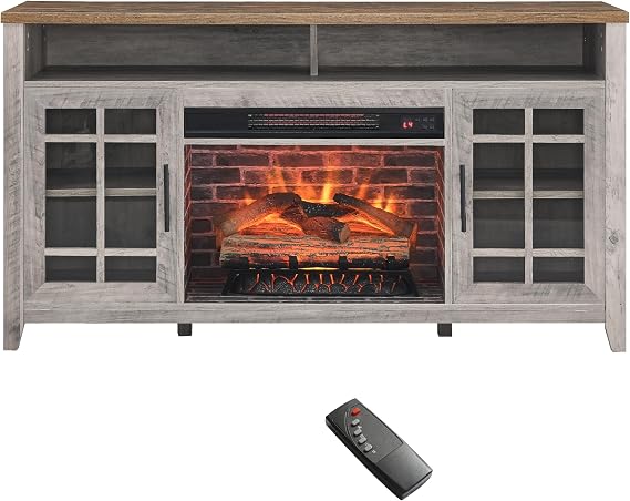 Amazon.com: 55" Electric Fireplace TV Stand with Realistic 3D Flames ...