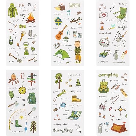 Amazon.com: 36 Sheets Stickers Set, Camping Stickers Set Decorative ...
