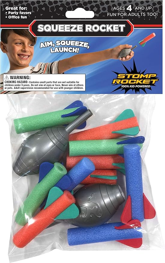 Amazon.com: Stomp Rocket The Original Squeeze Rocket, 10 Rockets - Soft ...