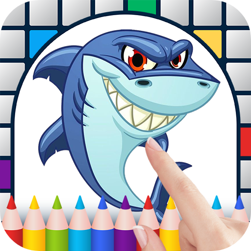 Sharks Color by Number - Free Pixel Art Game - Coloring Book Pages ...