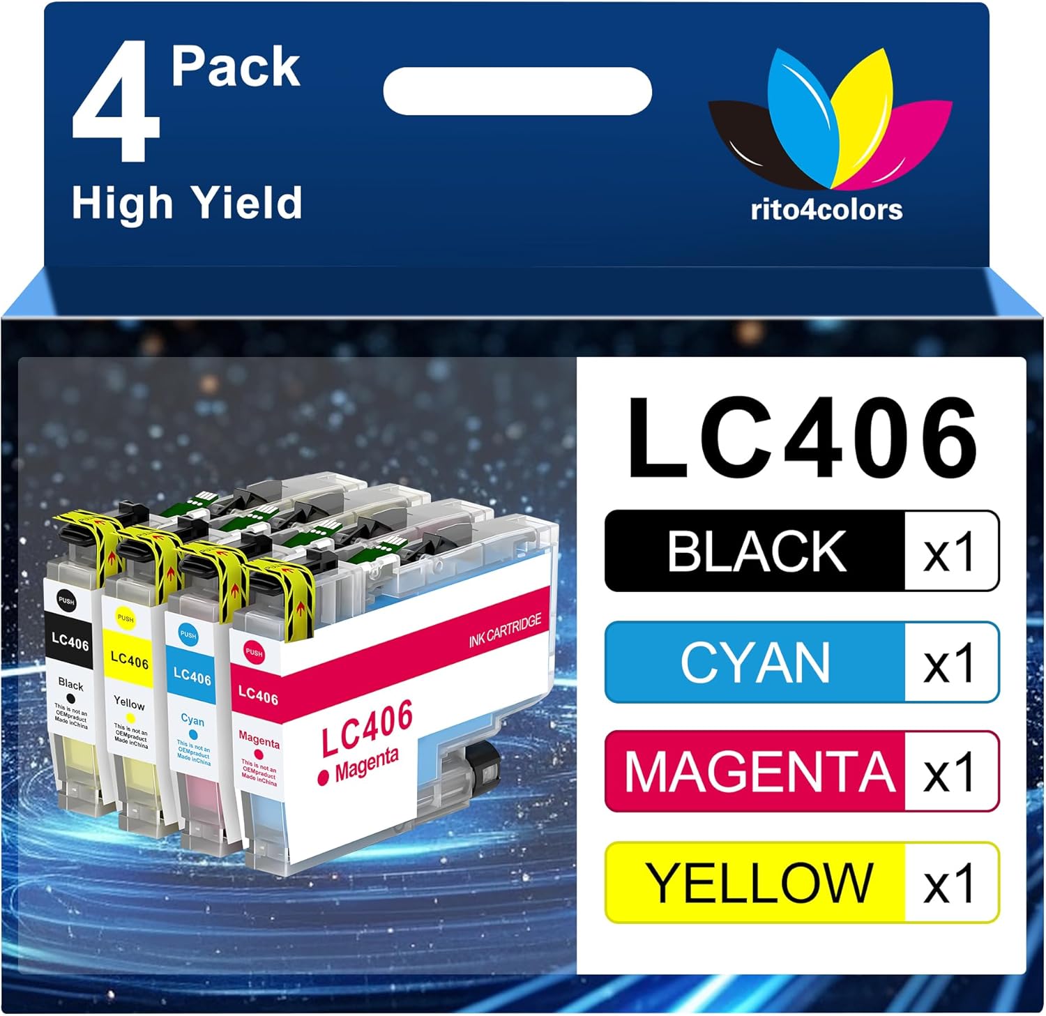 Amazon.com: rito4colors LC406 Ink Cartridges Replacement for Brother ...