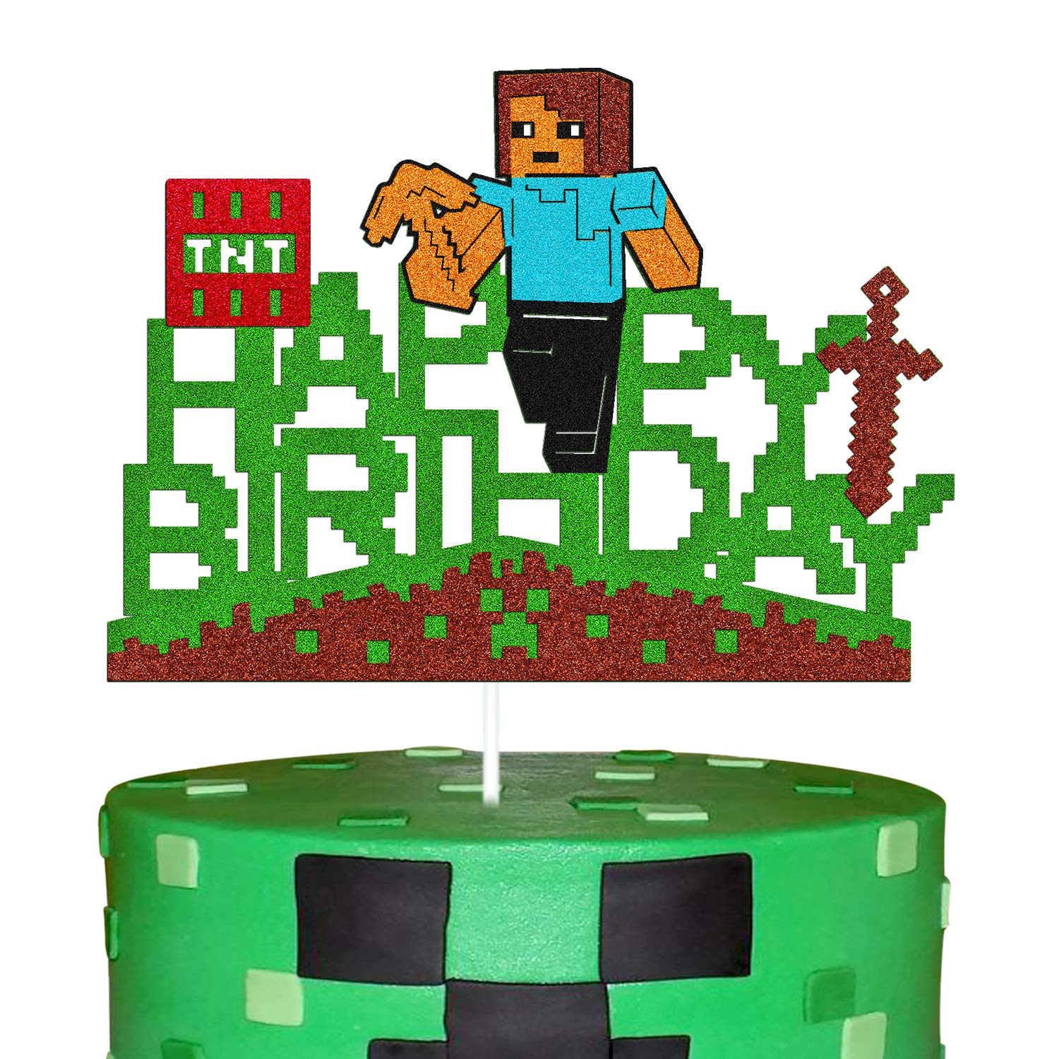 Minecraft Creeper Cake Topper