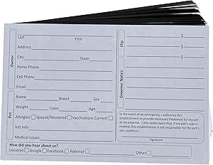 Amazon.com: Gray Dog Grooming Client Cards 4X6 (100 Pack, 4 X 6 Inches ...