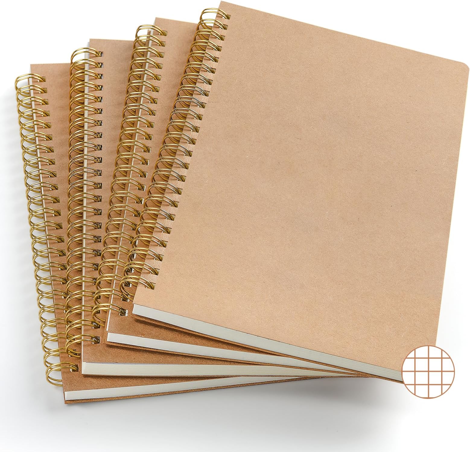 JIANTA Cahier Spirale A5 Petits Carreaux, 4 Pièces Carnet Spirale A5 ...