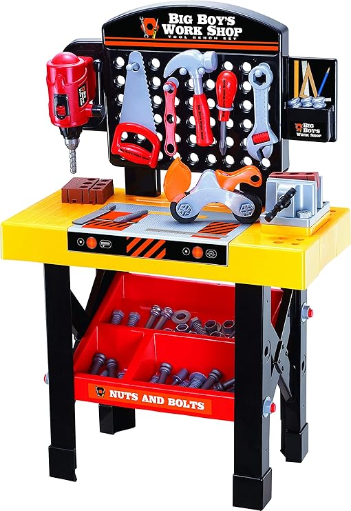 Amazon.com: World Tech Toys 54 Piece Big Boys Tool and Bench Work Shop ...