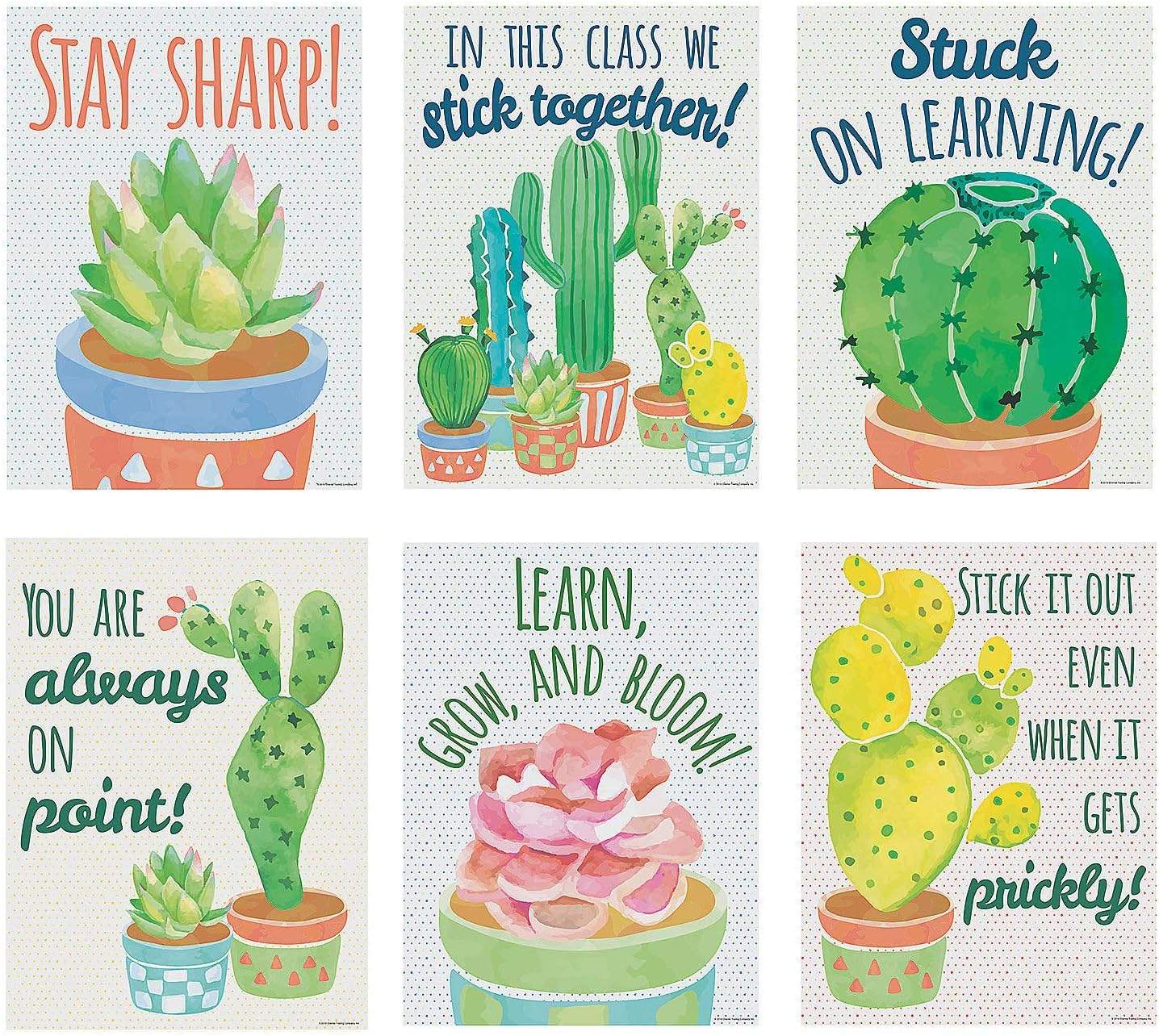 Amazon.com: Fun Express Cactus Motivational Posters - Inspiring ...