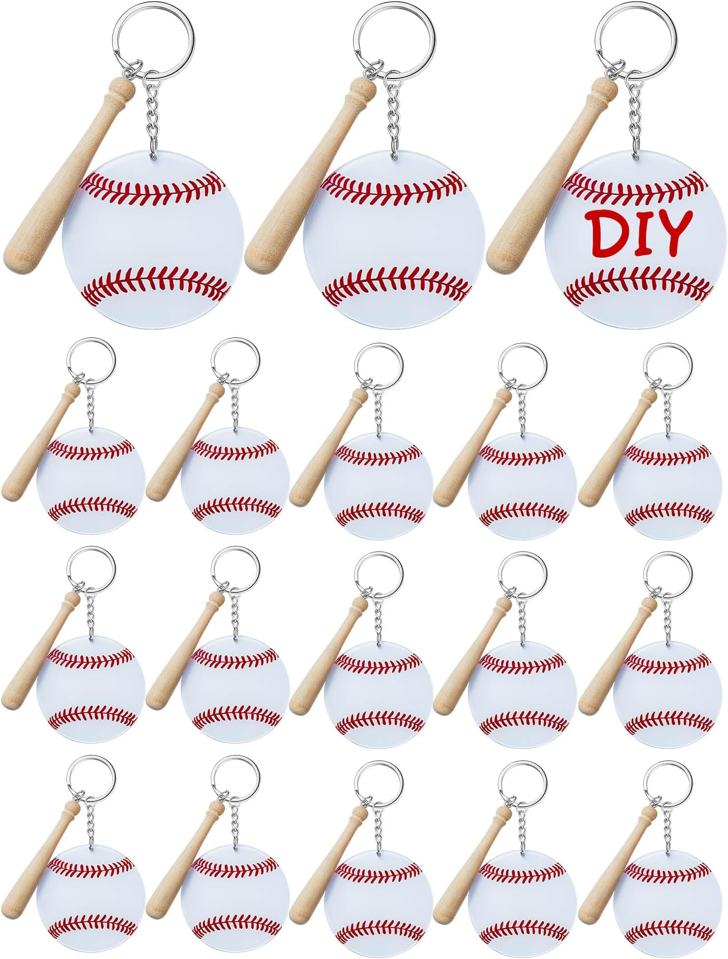 Amazon.com: Personalized Baseball Name, Bag and Keychain Tags, Party ...