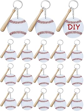 Amazon.com: Taiyin 18 Sets Baseball Softball Acrylic Keychain Bulk DIY ...