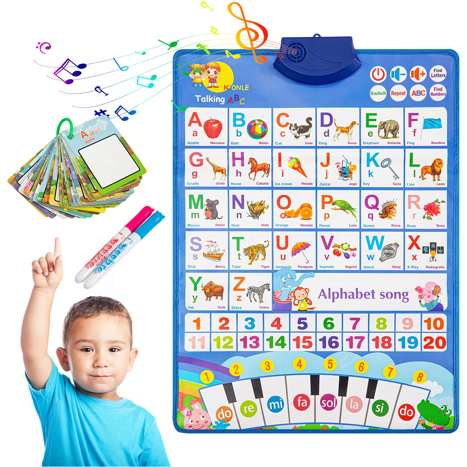 Buy HobbyLane Electronic Interactive Alphabet Wall Chart and 26 Water ...
