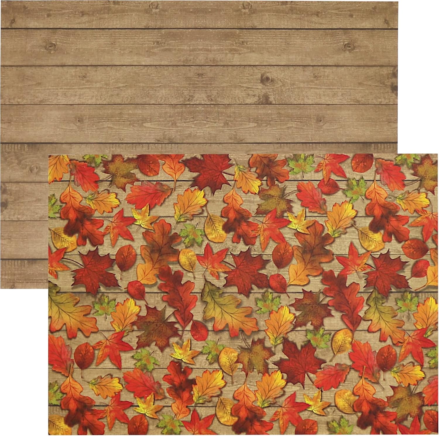 Amazon.com: Autumn Leaves Placemats, 2-Sided Reversible Disposable ...