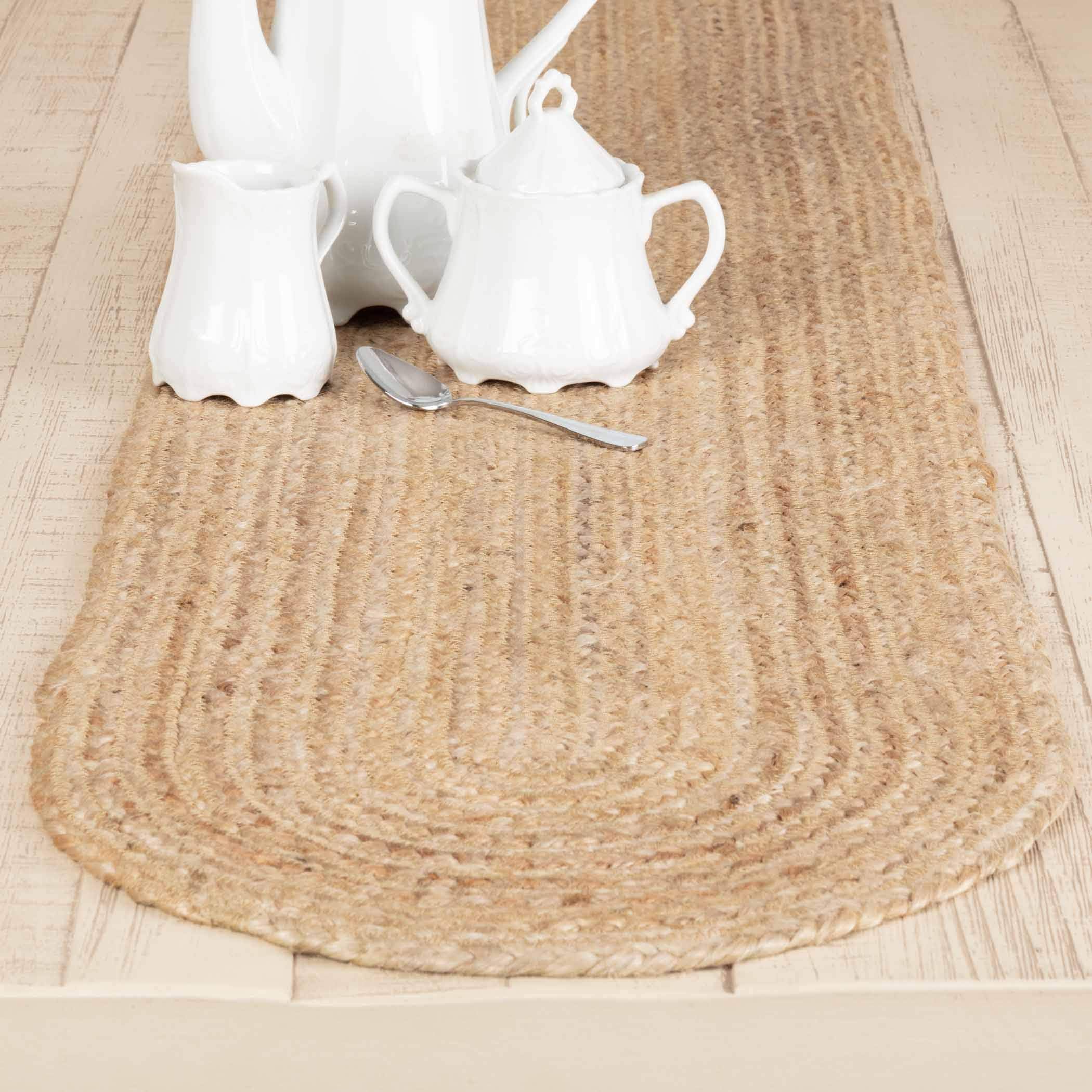 Amazon.com: Mud Pie Scalloped Jute Table Runner, Brown, 71" x 17 ...
