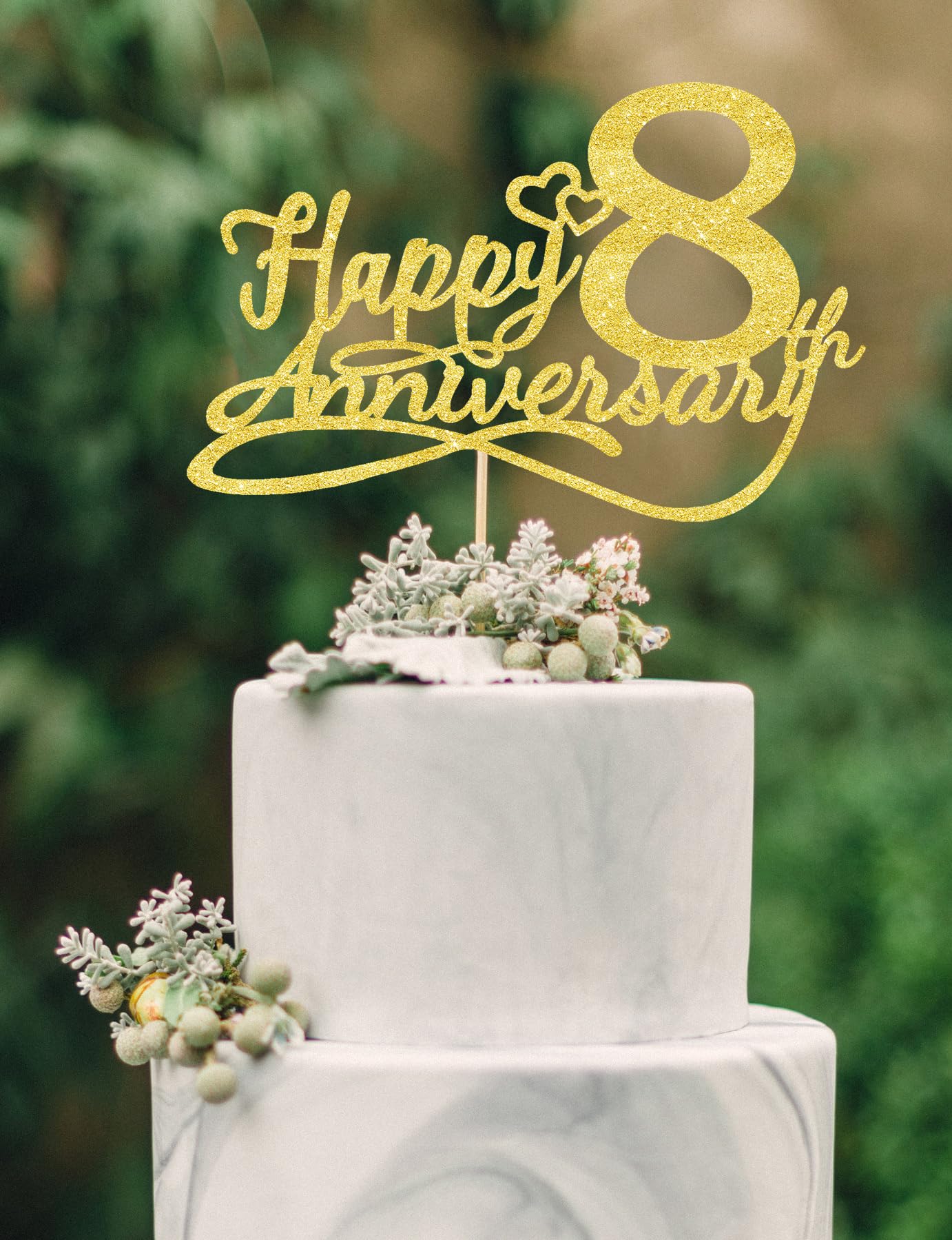 Snapklik.com : Veegood Happy 8th Anniversary Cake Toppers - 8th Wedding ...