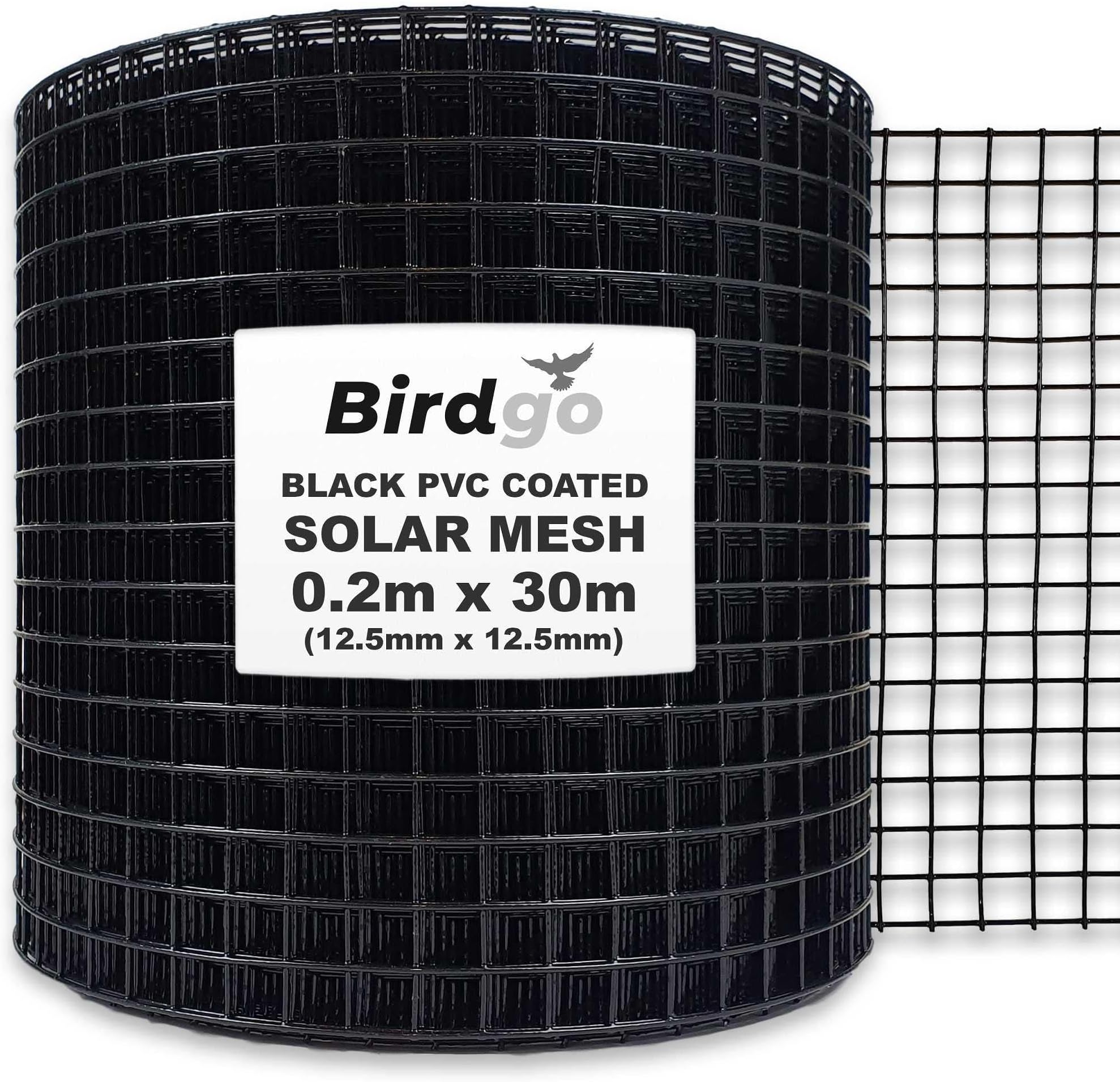 Birdgo 30m Black PVC Coated Solar Proofing Bird Mesh - Prevention ...